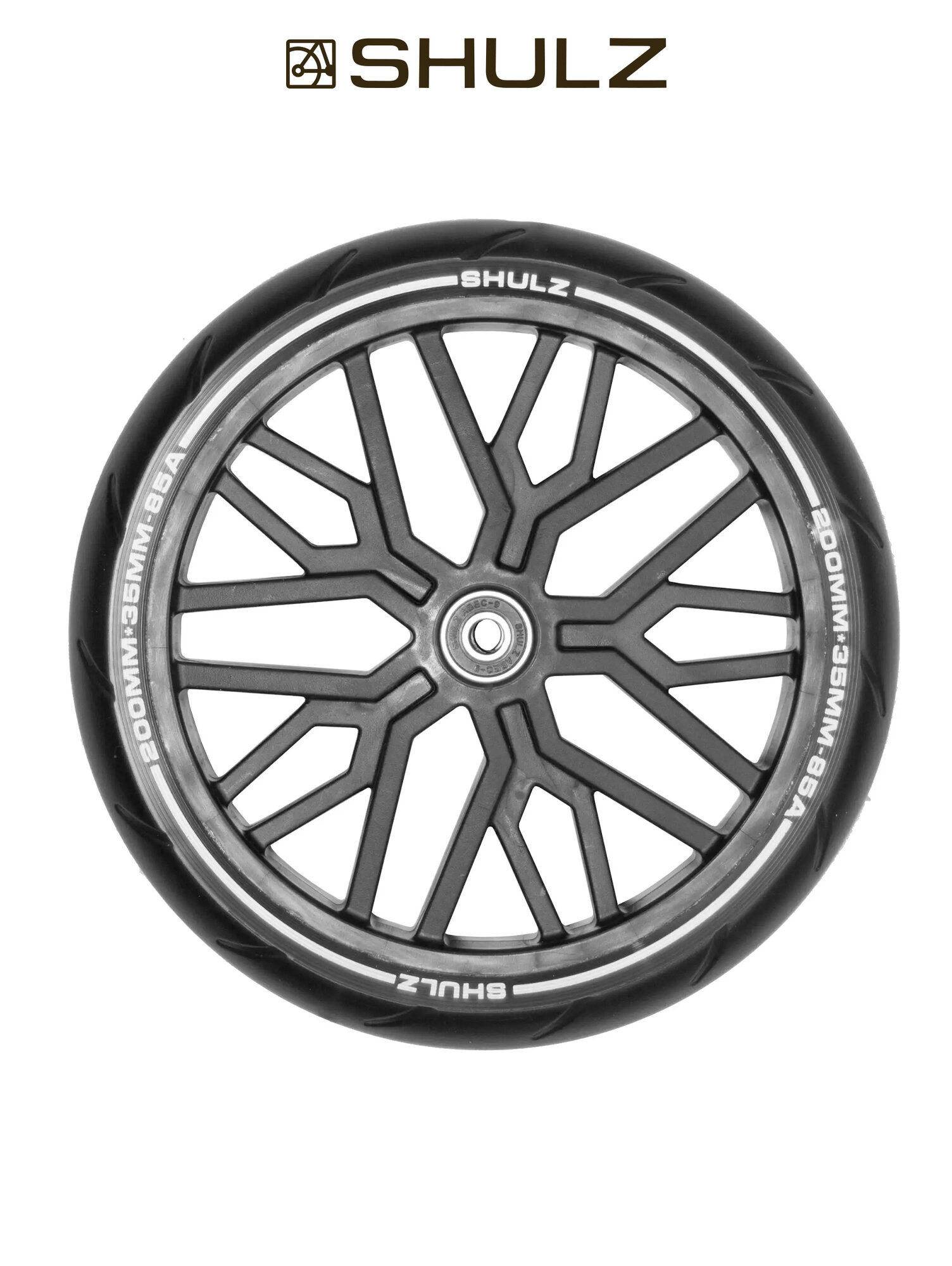 Колесо для самоката SHULZ 200 мм, ABEC-9, полиуретановое - Черный
