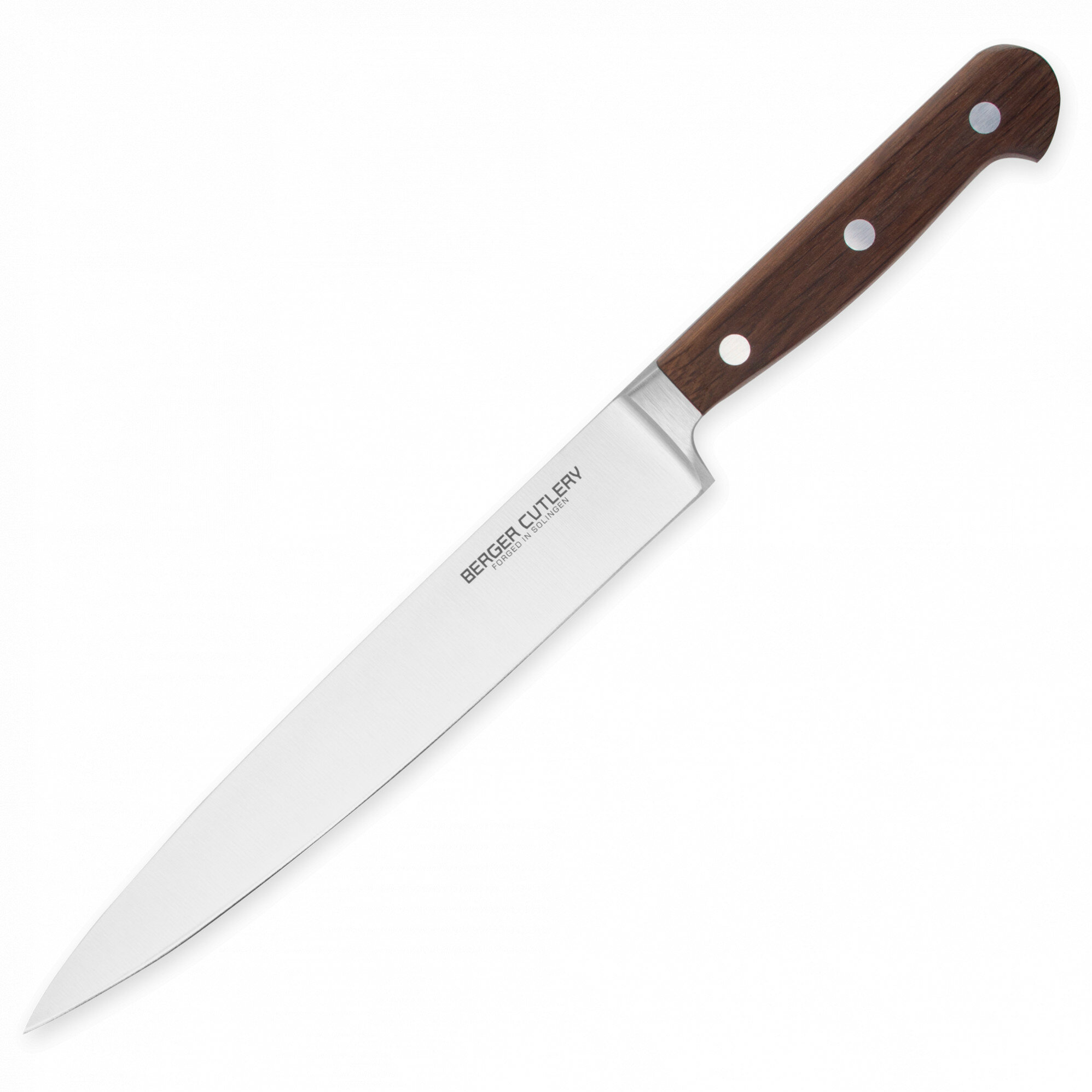 Нож для нарезки BERGER CUTLERY Classic Smoked Oak, сталь, длина 21см, твёрдость 57 HRC, коричневый