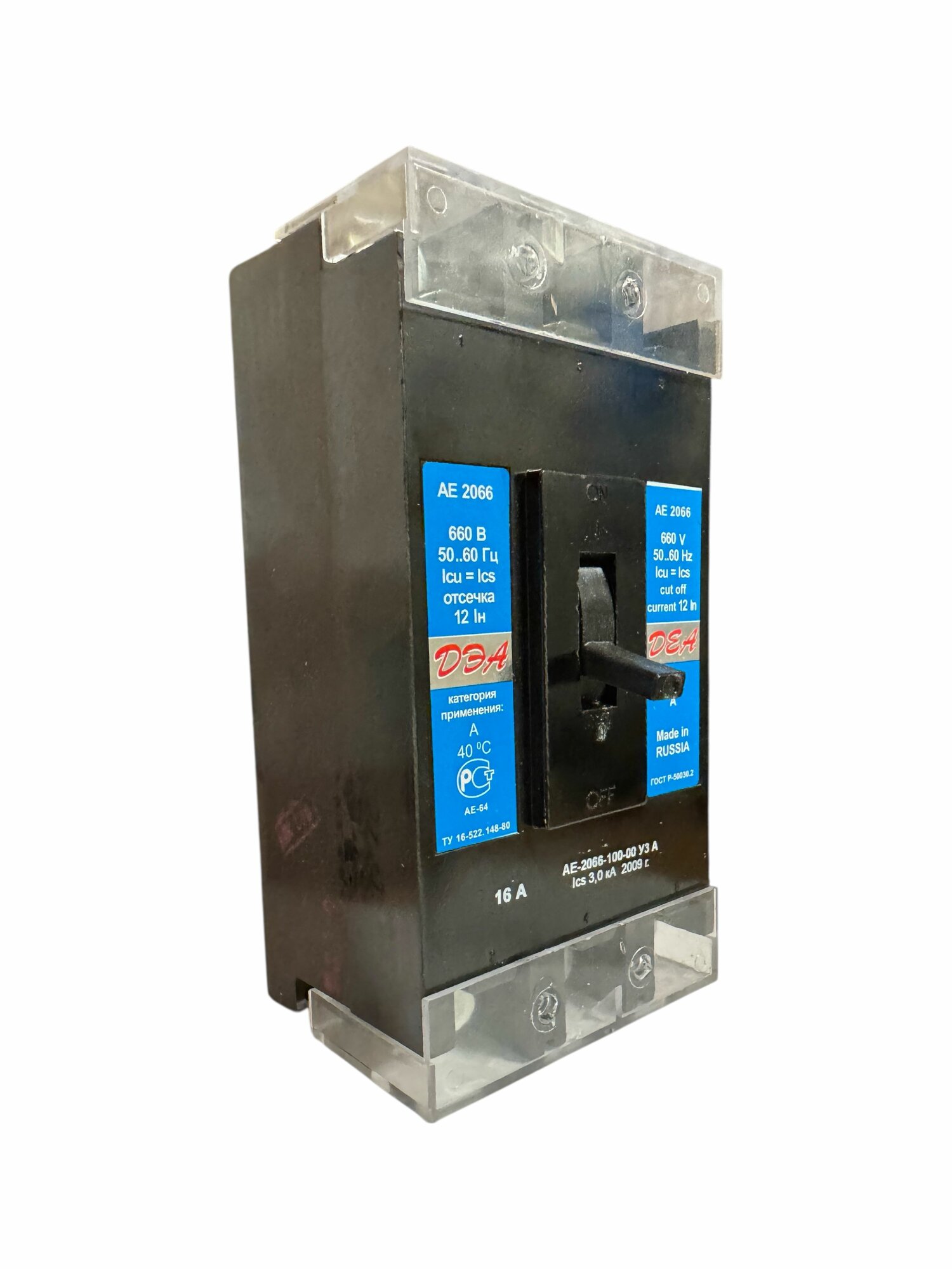 АЕ2066-100-00УЗА ДЭА, Выключатель автоматический, 16A, 12In, 660V 50-60Hz