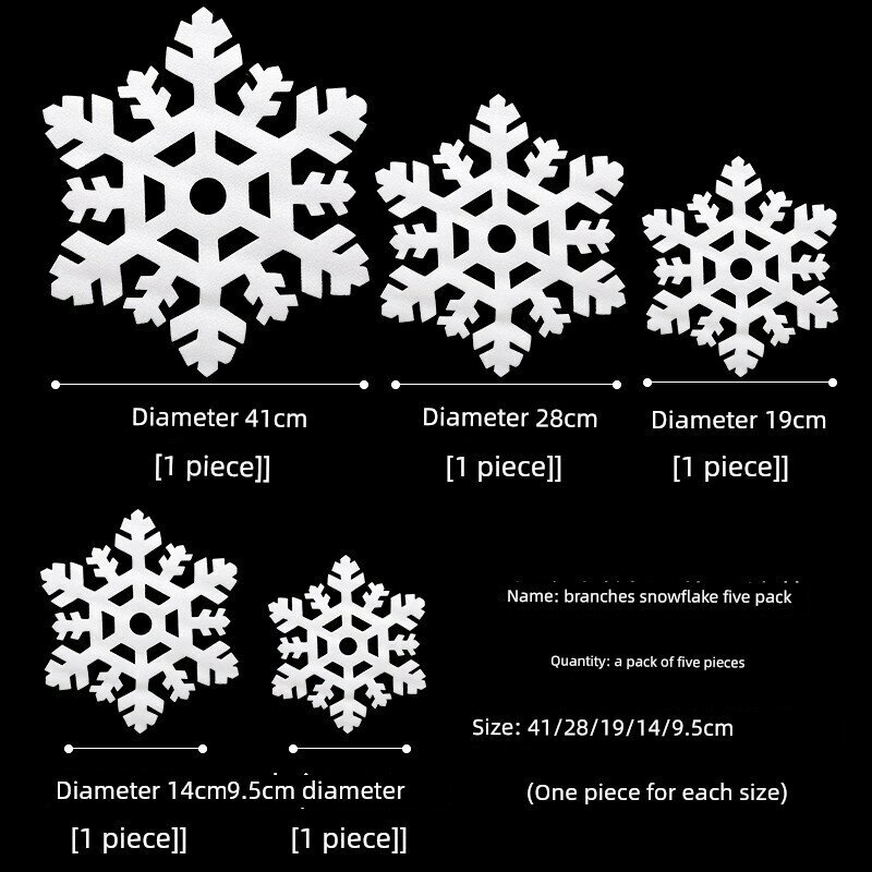Рождественские украшения для елки в виде снежинок, обернутых проволокой, 10-30 см, гирлянда из снежинок, рождественские