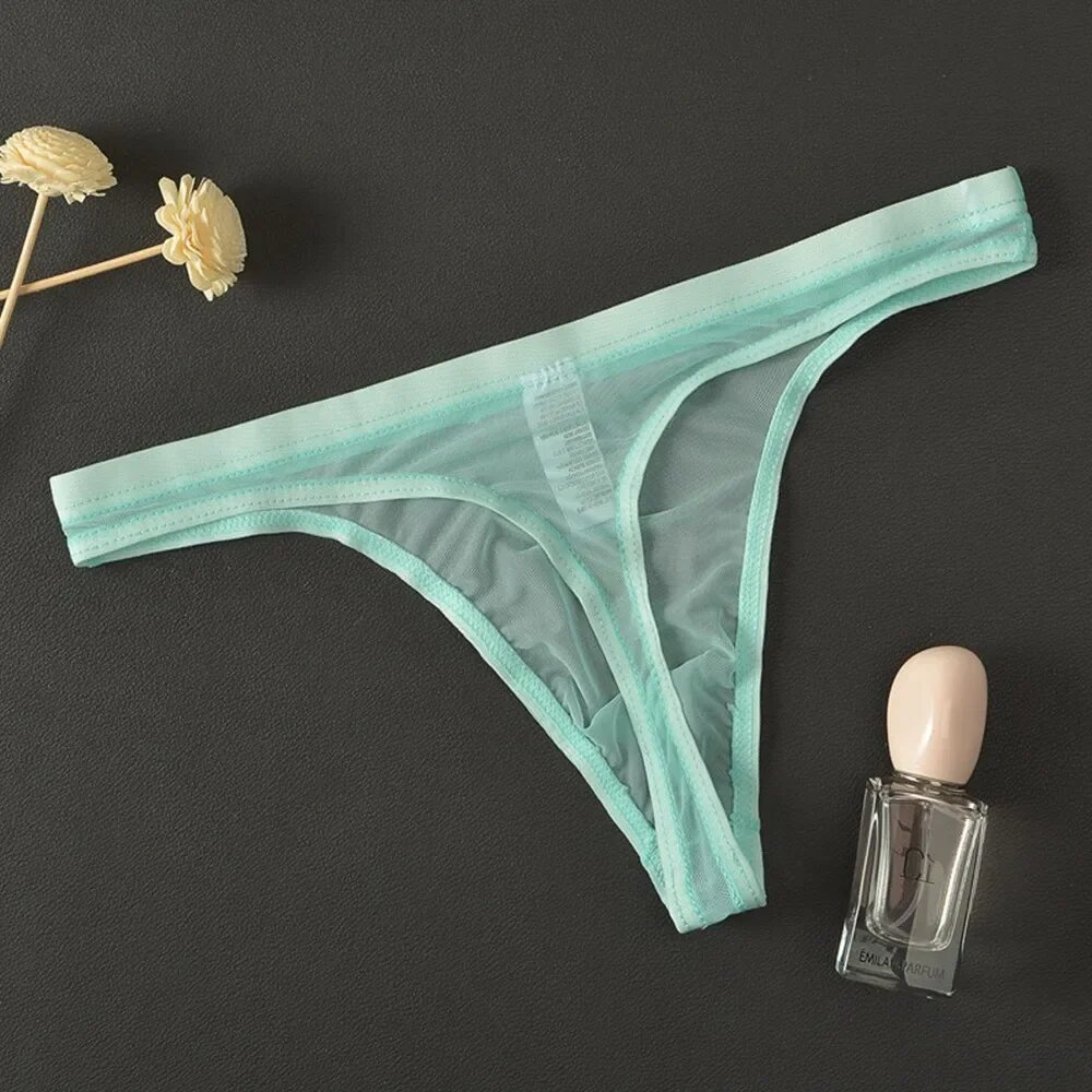 Мужские дышащие трусы стринги, зеленые однотонные стринги с Т-образной XXXL, Голубой, Light blue