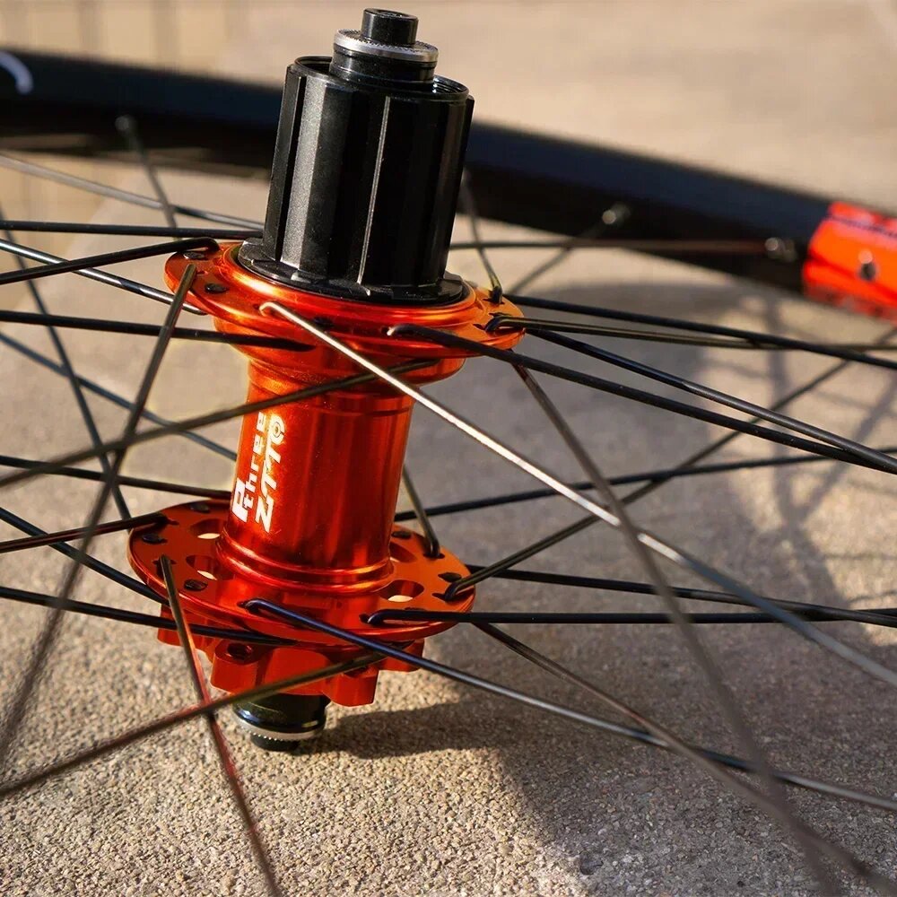 ZTTO MTB Колесная пара 26 27,5 29 32 отверстия 26inch, HG, P3 Boost 6-Bolt, Orange Rear only