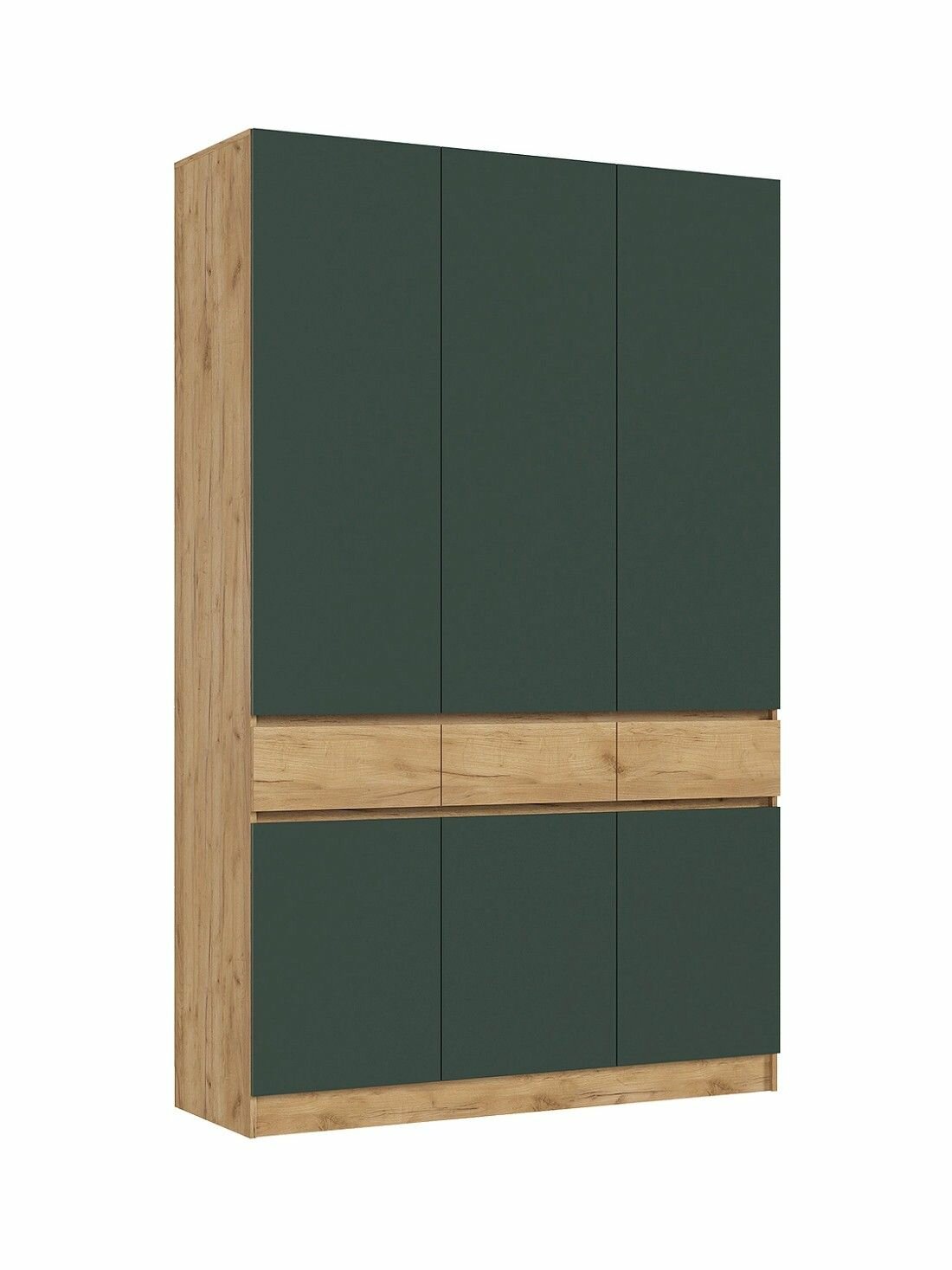 Прихожая Роджина Шкаф 3-х ств (Изумрудный/Дуб крафт, Дуб крафт)