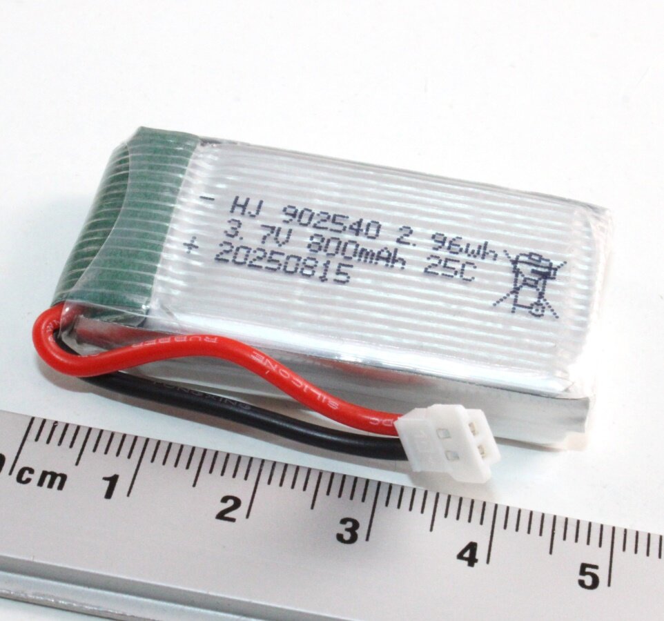 Аккумулятор LP902540-MX 25C 3,7V, 800mAh, Li-Pol (высокотоковый, с разъемом 51005-0200)