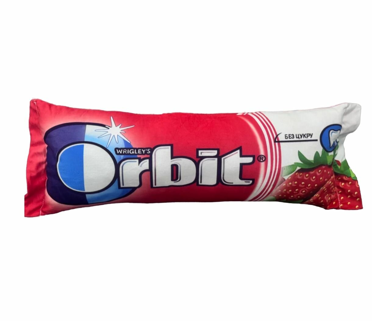Мягкая игрушка Подушка жевачка"Орбит", вкус Клубника, 72 см