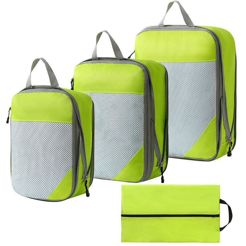 Популярный комплект из четырех компрессионных сумок для путешествий, водонепроницаемые сумки для хранения одежды в багаже.