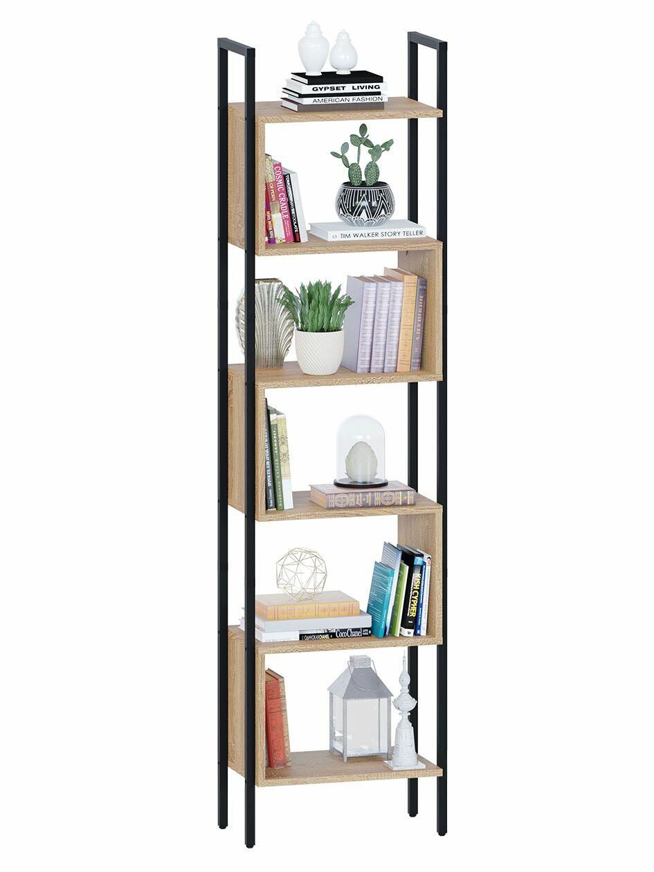 Стеллаж Хемнас, прямой, открытый, 48.6х29.6х185 см, Дуб Сонома