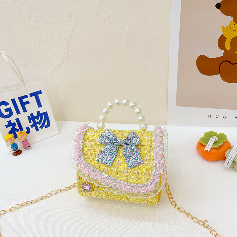 Красивый рюкзак с бантом для детей ярких цветов, отлично подходит для повседневной одежды и игр, желтый бант