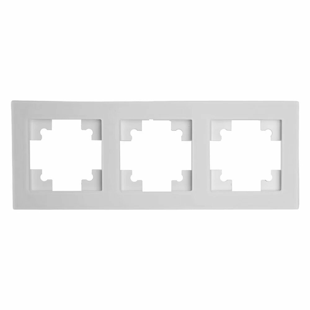 Рамка STEKKER GFR00-7003-01M 3-местная, стекло, серия Катрин, белый матовы 49596