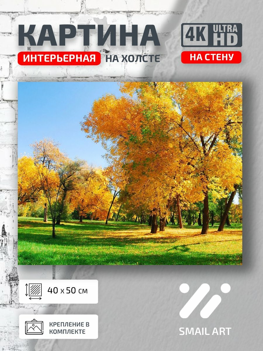 Картина на холсте интерьерная 40 на 50 на стену Осень Landscape для кабинета пейзаж декор