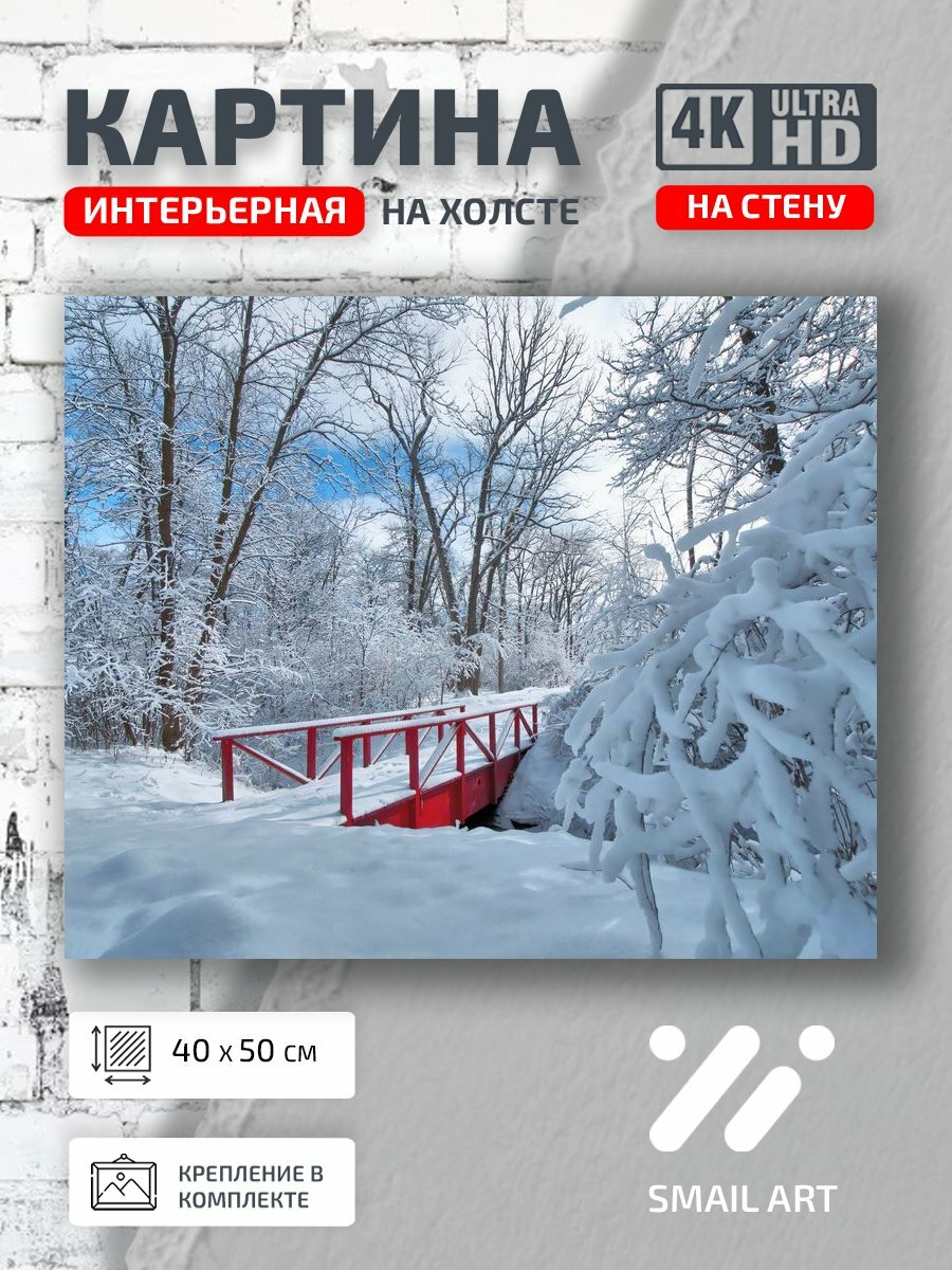Картина на холсте интерьерная 40 на 50 на стену Мост Landscape для спальни пейзаж интерьер
