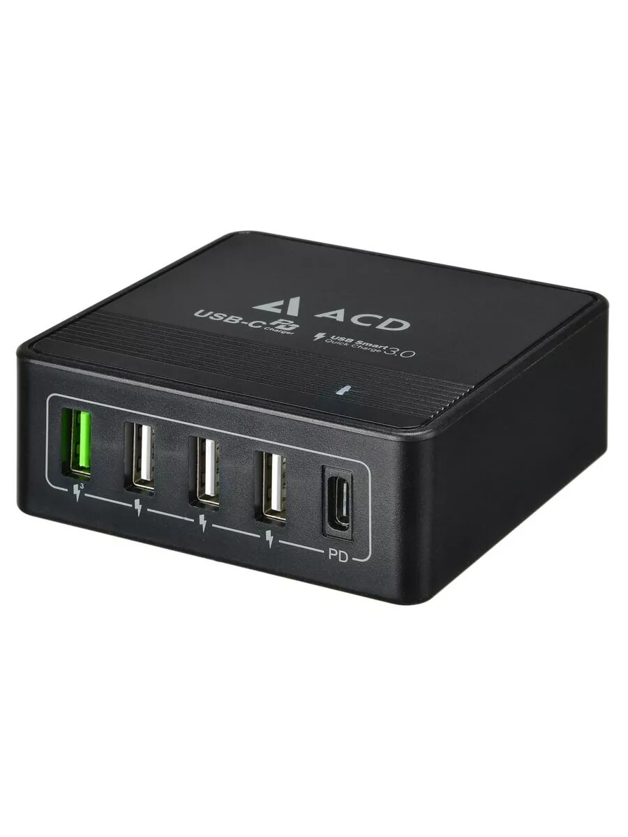 Сетевое ЗУ 5xUSB 1PD+1QC+3Smart P605U-V1B 60Вт