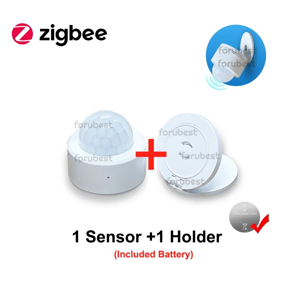Датчик движения Zigbee, 1 Sensor + 1 Holder, Цвет: 1