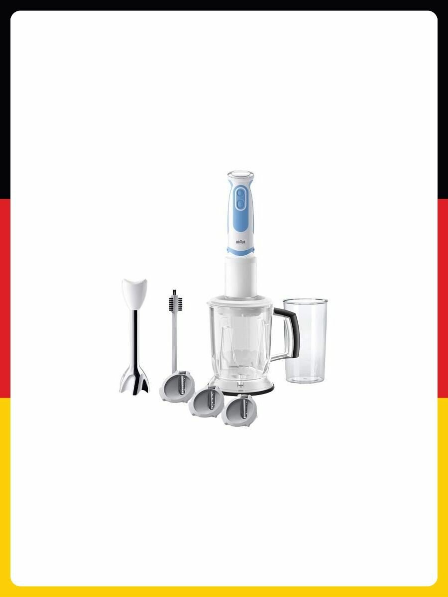 Погружной блендер Braun 4191-MQ5260WHBL мощностью 1000 Вт бело-синий