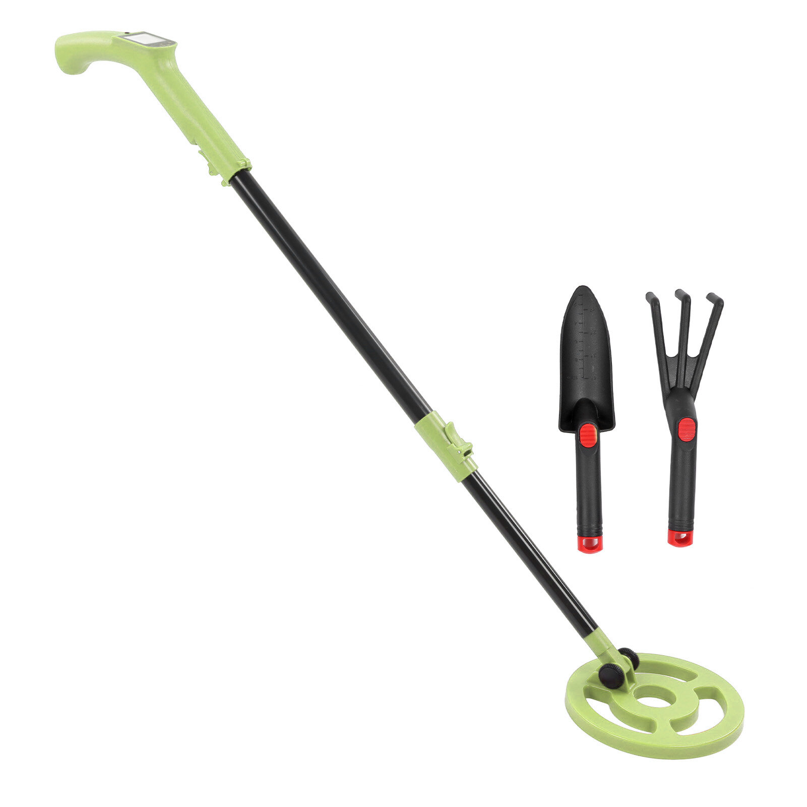 Металлоискатель с пинпоинтером, поиском монет, высокоточный инструмент для досмотра, поиска, зеленый детектор, грабли, лопата