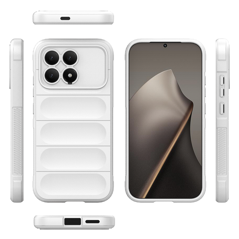 Чехол для Poco F8 Pro/Сяоми Поко F8 Про, soft touch, чехол-кардиомонитор, поликарбонат (PC), защита камеры, ударопрочный, усиленные углы, Xiaomi, Poco F8 Pro, white,