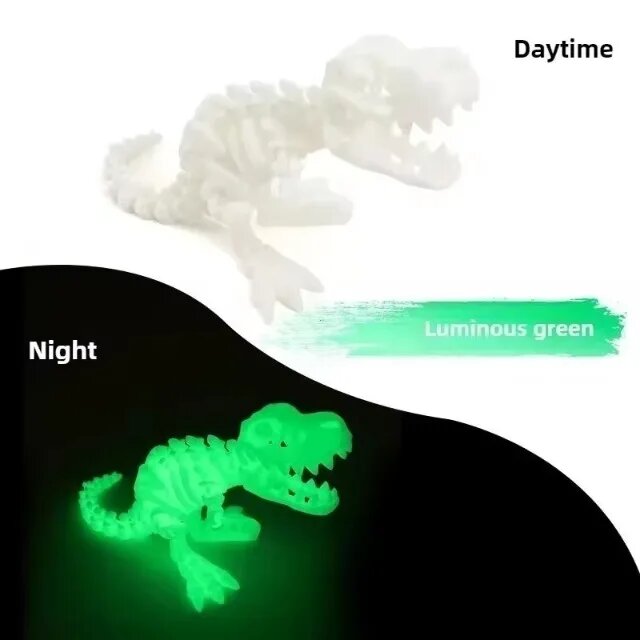 Шарнирный скелет динозавра T-Rex HAPPYRUNS luminous green