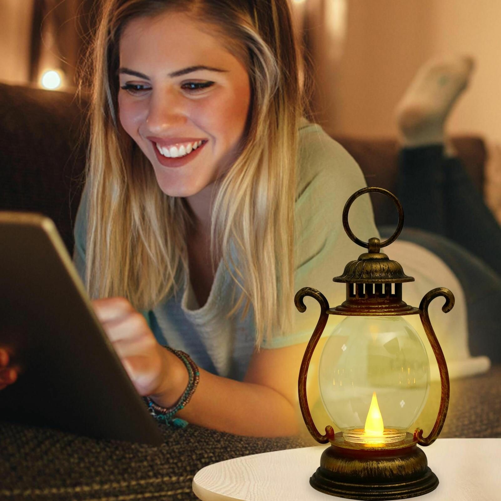 Ретро ручной светильник LED световая гирлянда маленькая керосиновая Масляная лампа