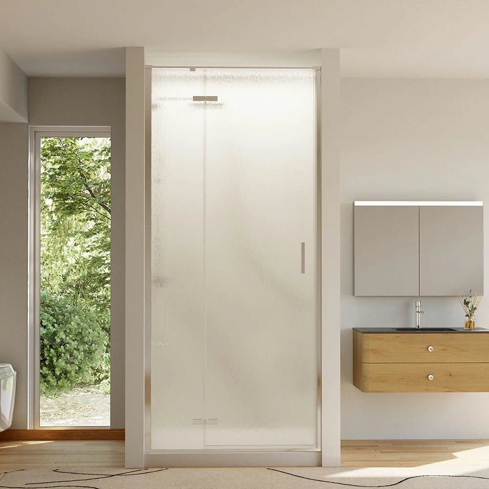 Душевая дверь в нишу Veconi Vianno распашная VN-73R/L, 100х195 см стекло дождь, профиль хром глянец VN73R/L-100-06-C4, левосторонняя