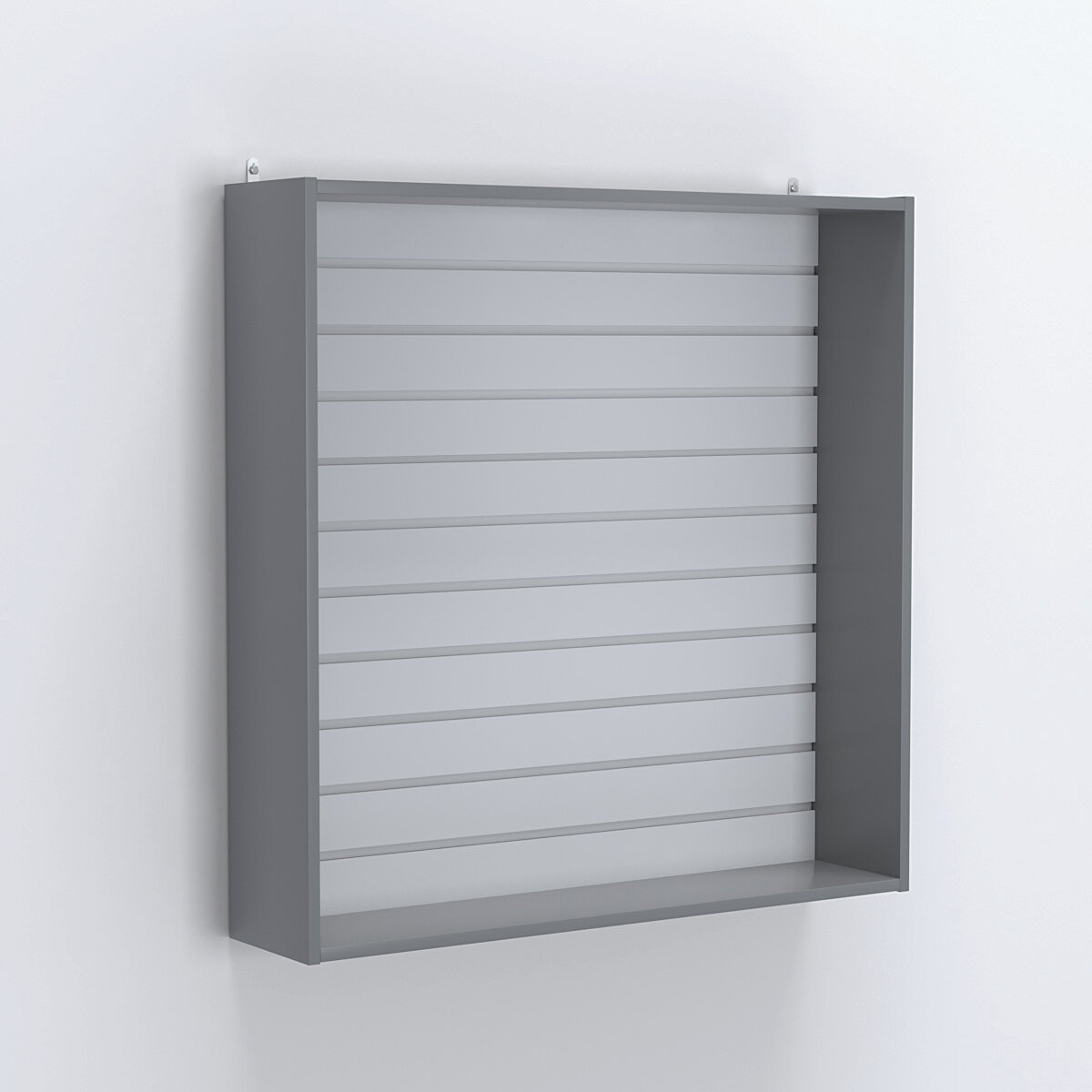 Витрина настенная №204-1В открытая с экономпанелью, Темно-Серый