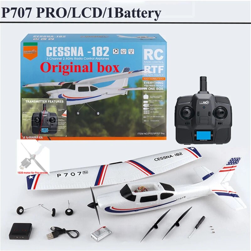 WLTOYS Top Parkten P707G RC Самолет Cessna 182 LCD Pro 1B Box
