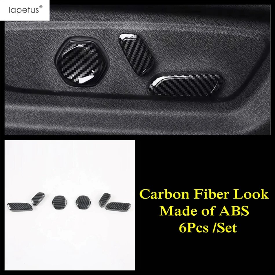 Кнопка регулировки автомобильного сиденья, декоративная панель, накладка, аксессуары для интерьера из нержавеющей стали для Changan UNI-K UNIK 2021-2024 ABS-Carbon Fiber