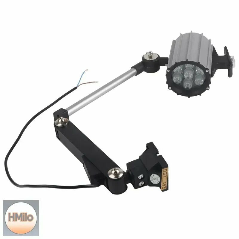 Светодиодный рабочий светильник 24 В для токарного фрезерного станка с ЧПУ, 7 Вт, регулируемый длинный кронштейн с винтовым фиксатором, точное освещение