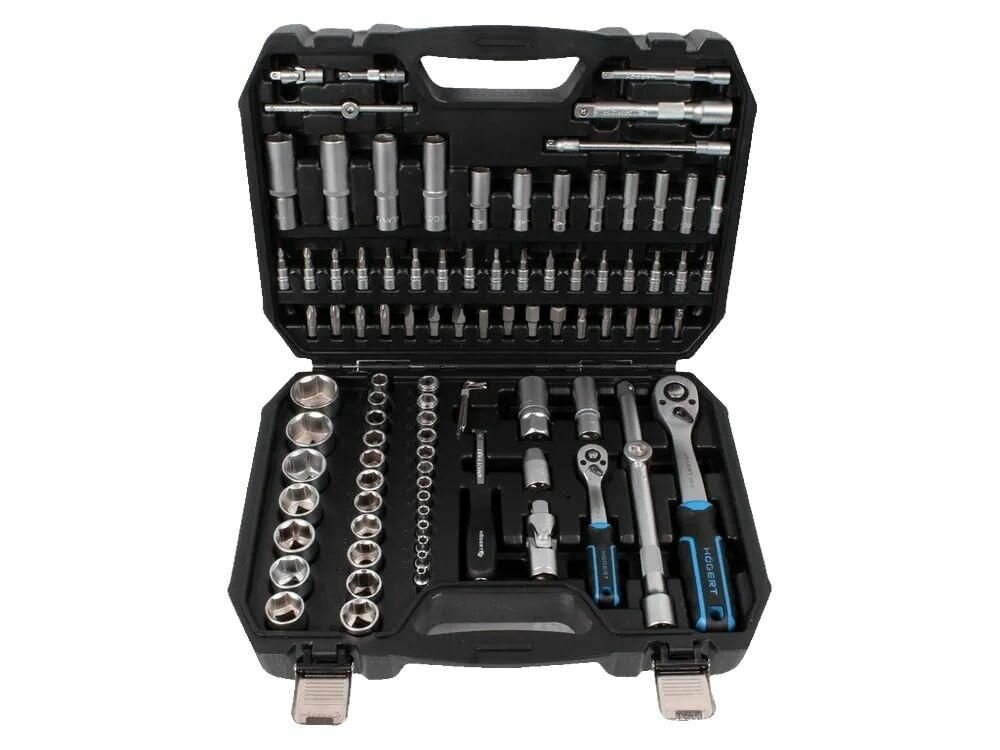 Набор инструментов HOEGERT TECHNIK 95 шт, 1/2",1/4" Черный HT1R226
