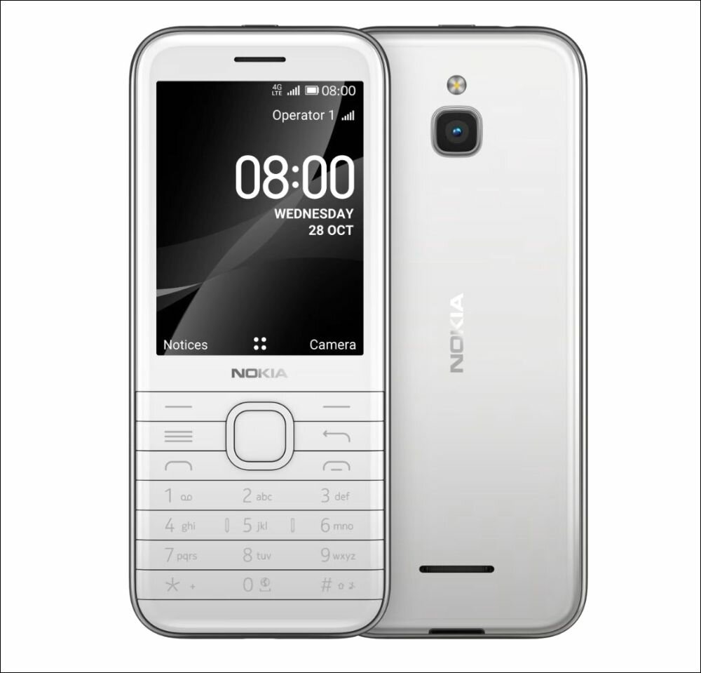 Кнопочный телефон Nokia 8000, 2 SIM, KaiOS, Мобильный телефон