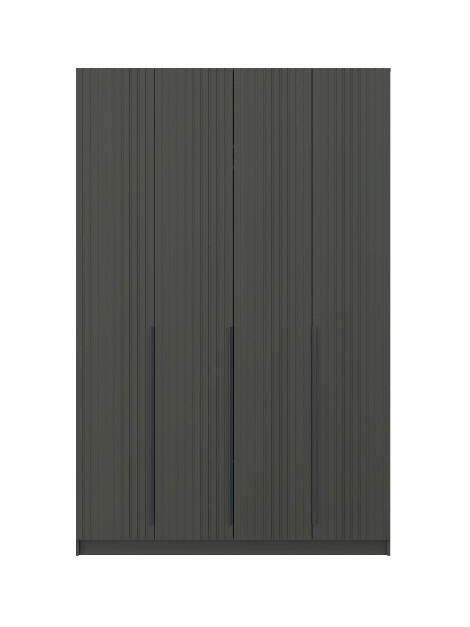 Распашной шкаф для одежды и хранения вещей Брандо Макси, с полками, со штангой для одежды, 160х52.6х248 см, Диамант серый / Графит