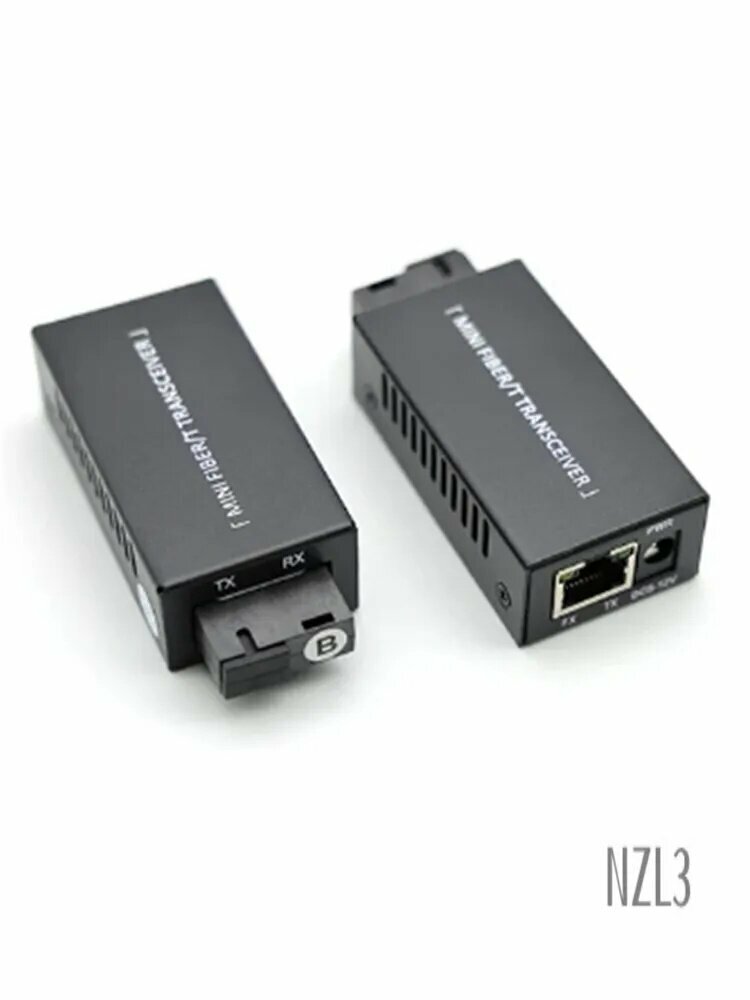 1 Пара Гигабитных 100/1000М А/Б SC Ethernet Оптических Медиаконвертеров С RJ45 Оптическим Трансивером, Черный Пластик+Металл