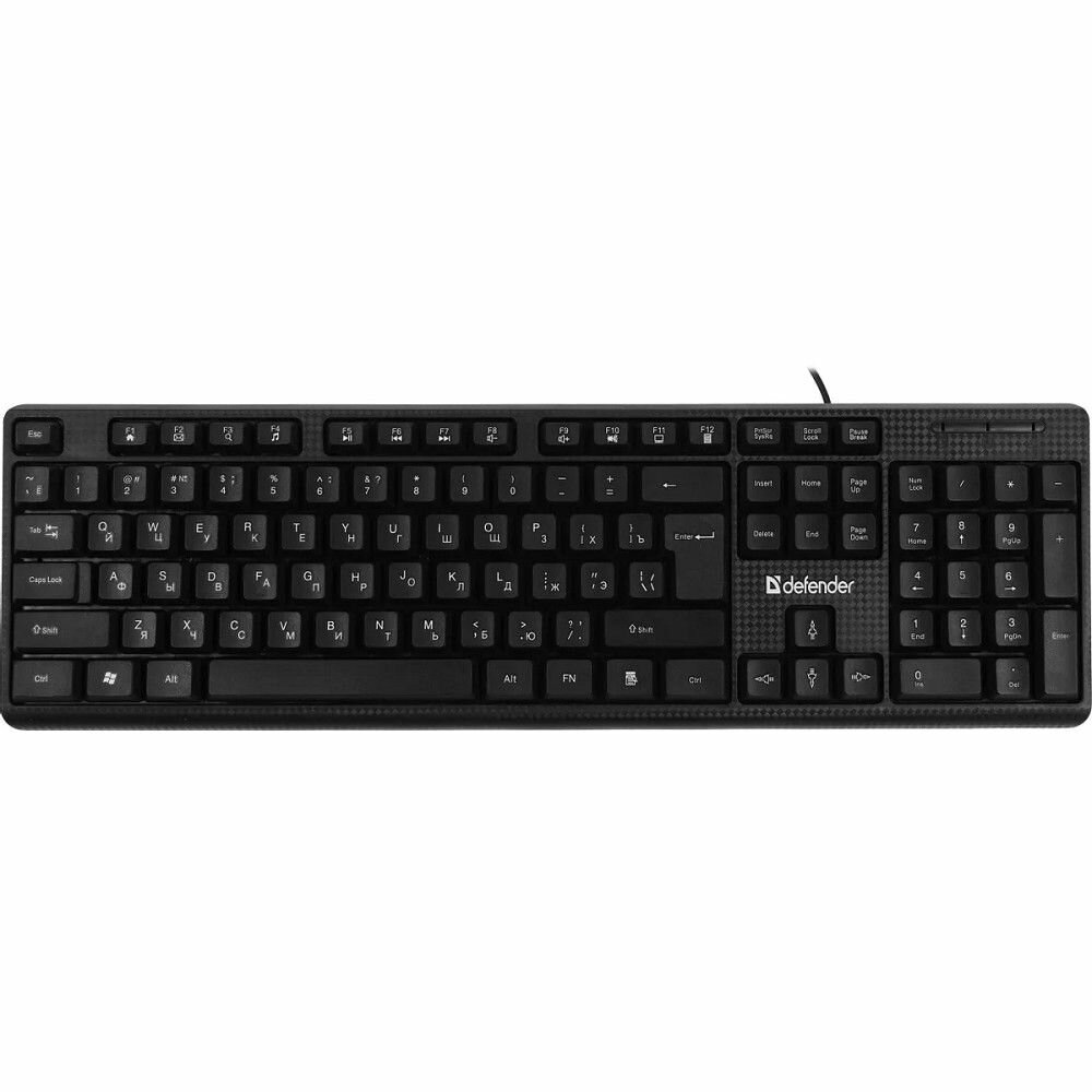 Defender Клавиатура Клавиатура Daily HB - 162 RU, черный,104 кнопки +FN, 1.8м