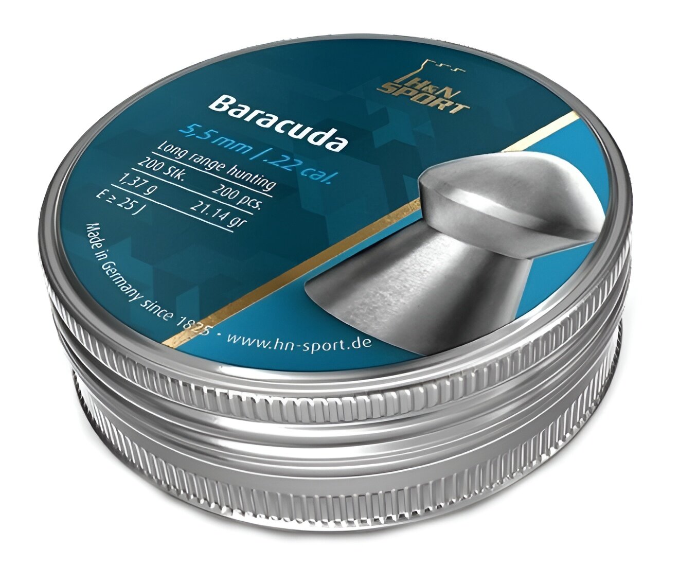 Пули H&N "Baracuda", для пневматики, 5,5 мм, 1,37 гр, 200 шт.