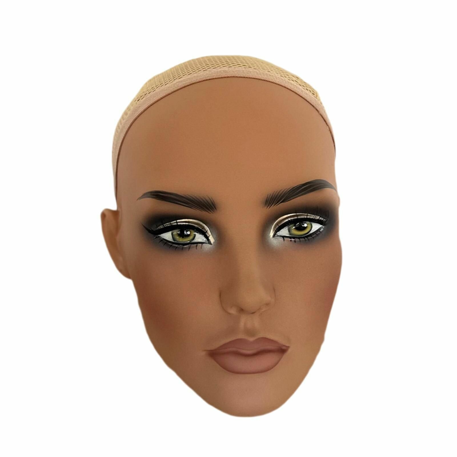 Реалистичная женская голова-манекен для демонстрации париков с макияжем и сеткой для фиксации