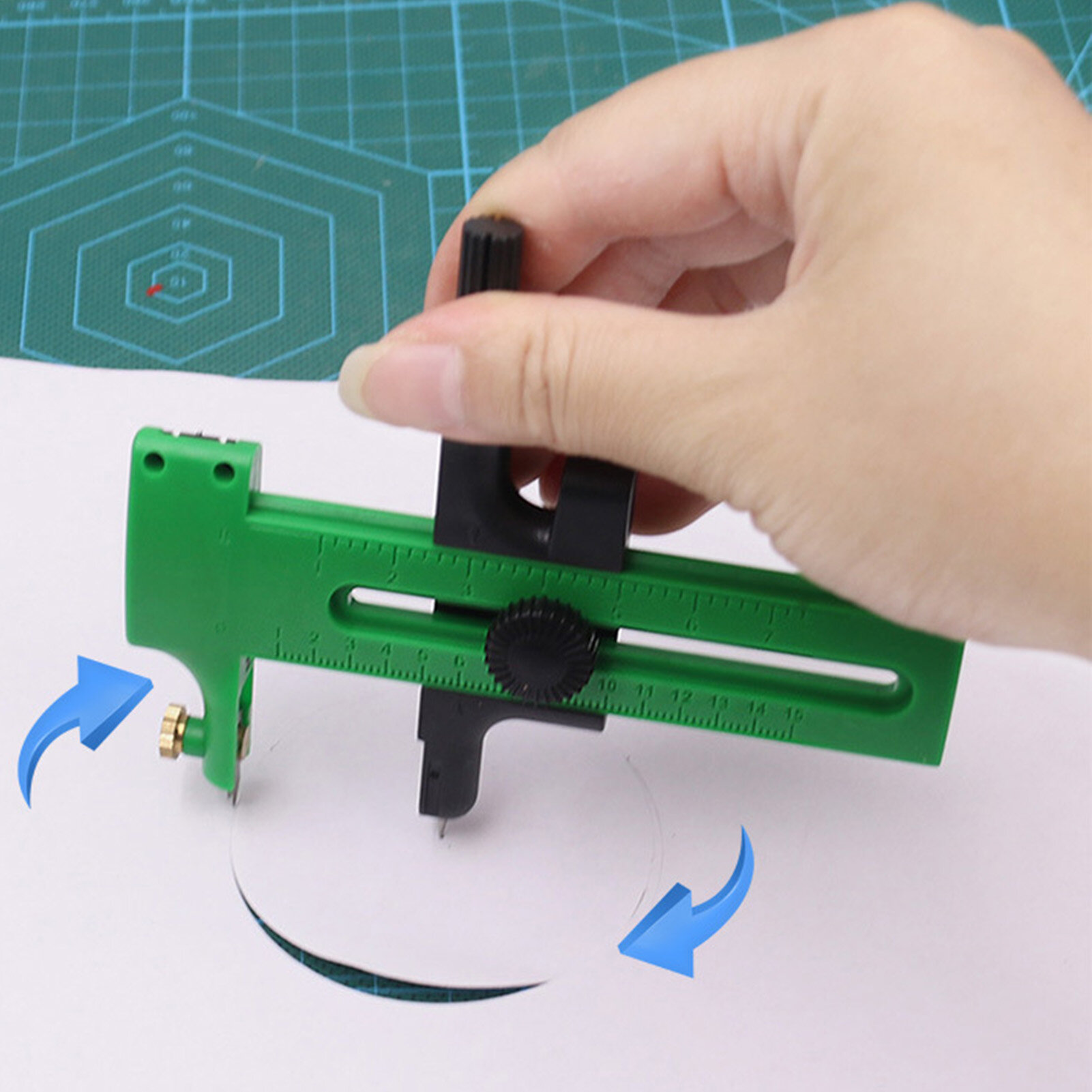 Циркуль-резак для вырезания кругов — точный резак для бумаги для скрапбукинга и бумажных моделей, канцелярский нож