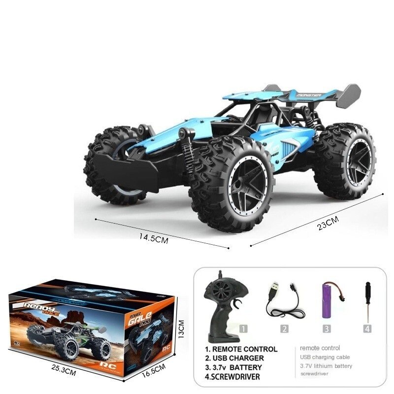 Радиоуправляемая машинка-багги Big-foot Off-road Buggy RC Car масштаба 1/18 с подсветкой, высокоскоростная радиоуправляемая машинка-горный велосипед, игрушка, подарок. 2.4G