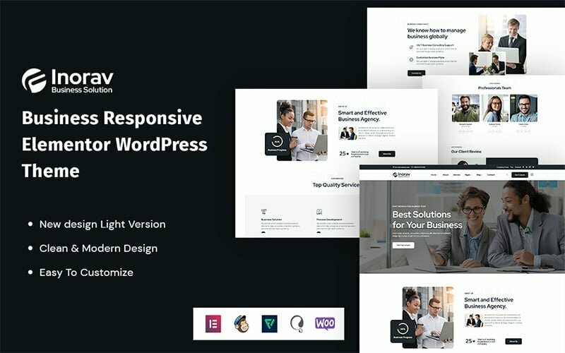 Подарочный сертификат на Шаблон для сайта Вордпресс с демоконтентом Inorav - Business Responsive Elementor WordPress Theme