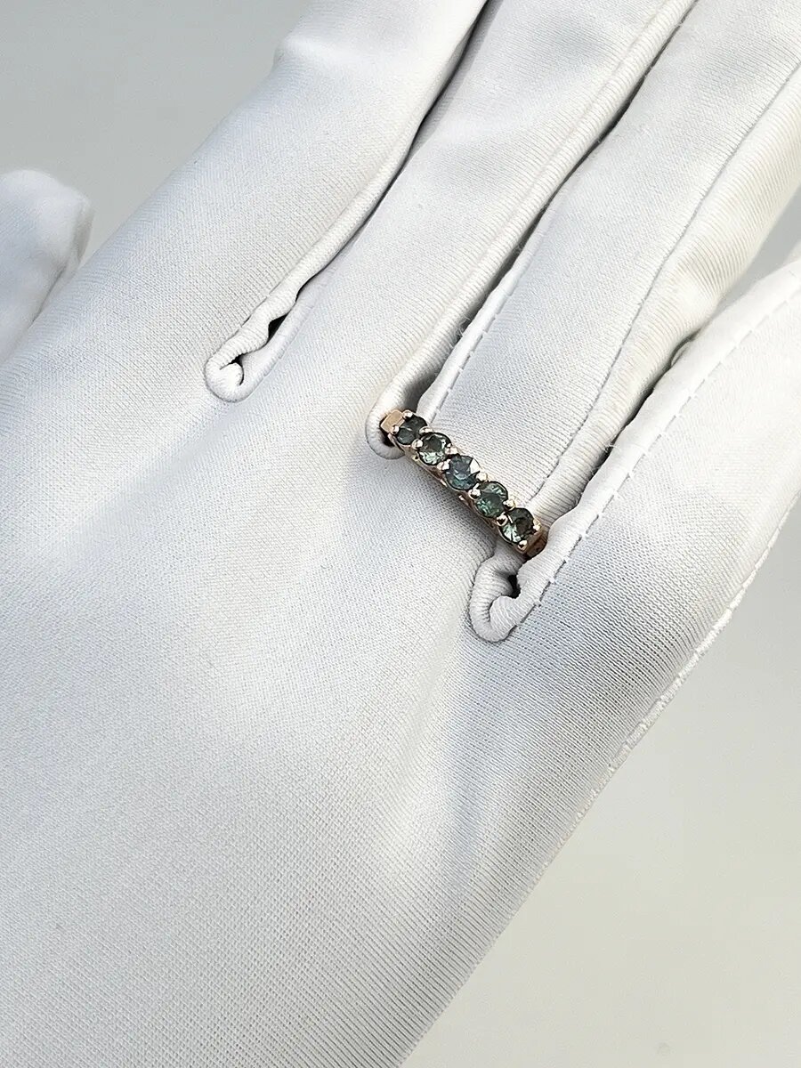 Кольцо дорожка, красное золото, 585 проба, александрит