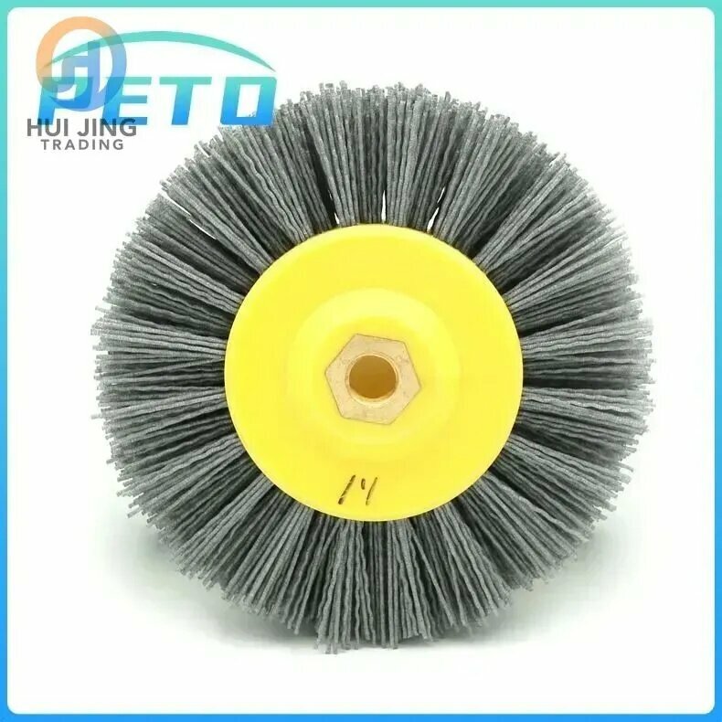 Нейлоновая щетка дисковая Д140 P120 ворс полимер абразив по дереву на УПМ УШМ (болгарка) для браширования и шлифовки (код 1-105)