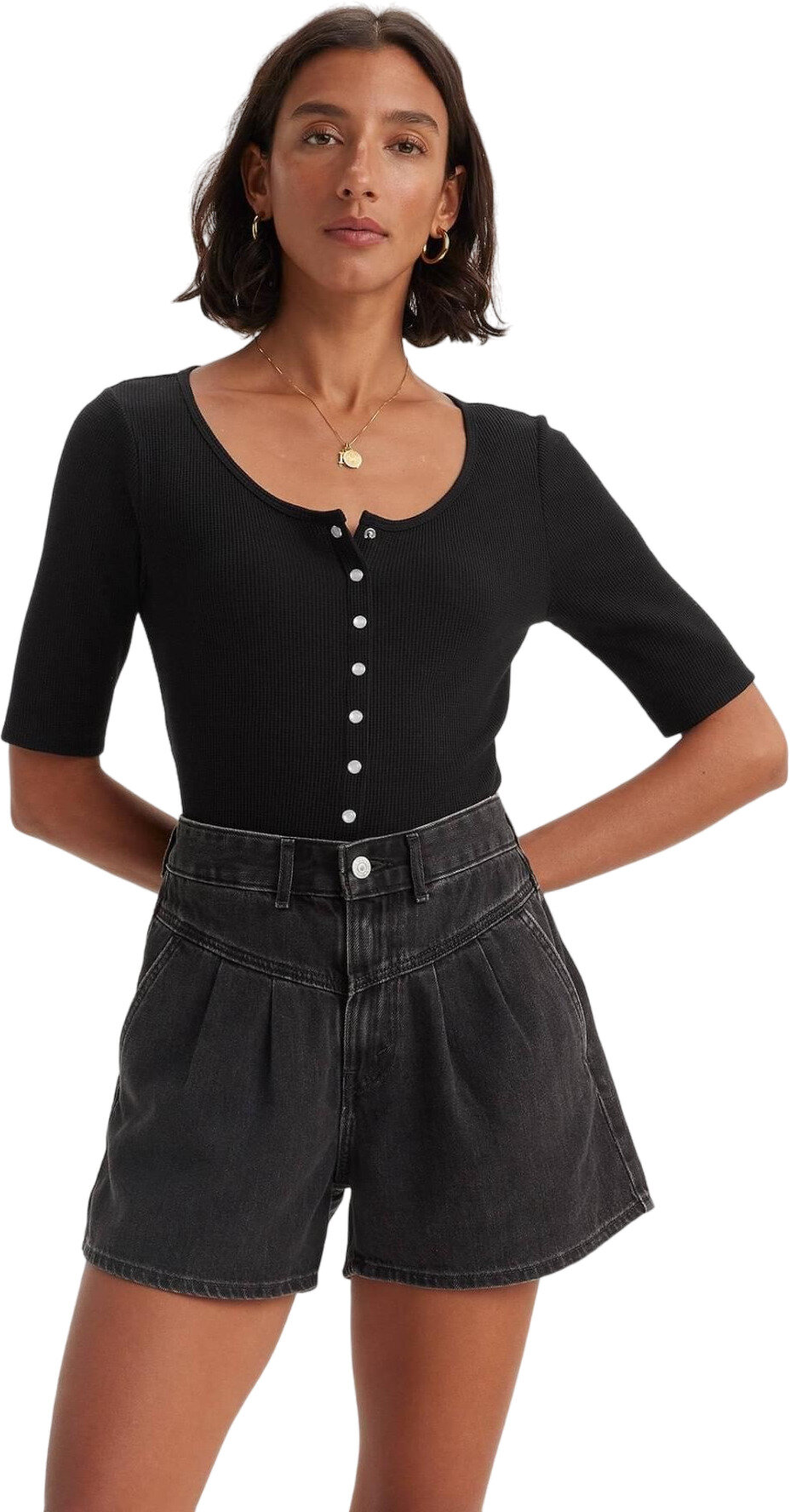 Футболка Women Dry Goods Waffle Button-Up Top