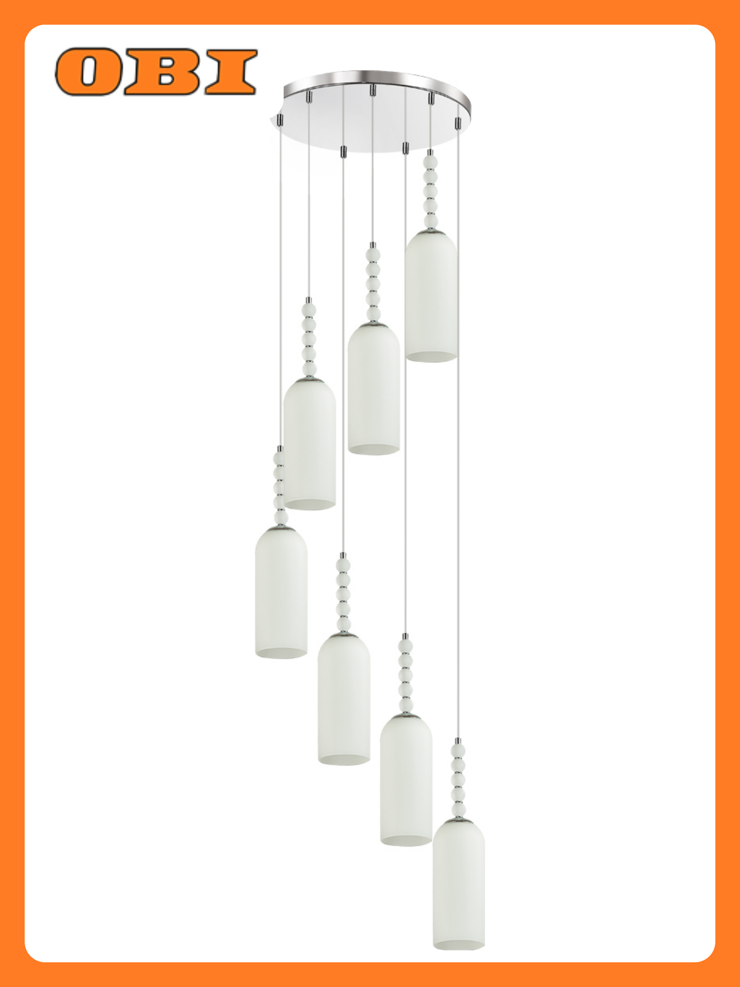 Люстра каскадная Е14 7х40W 220V Tracy металл/стекло хром/белый