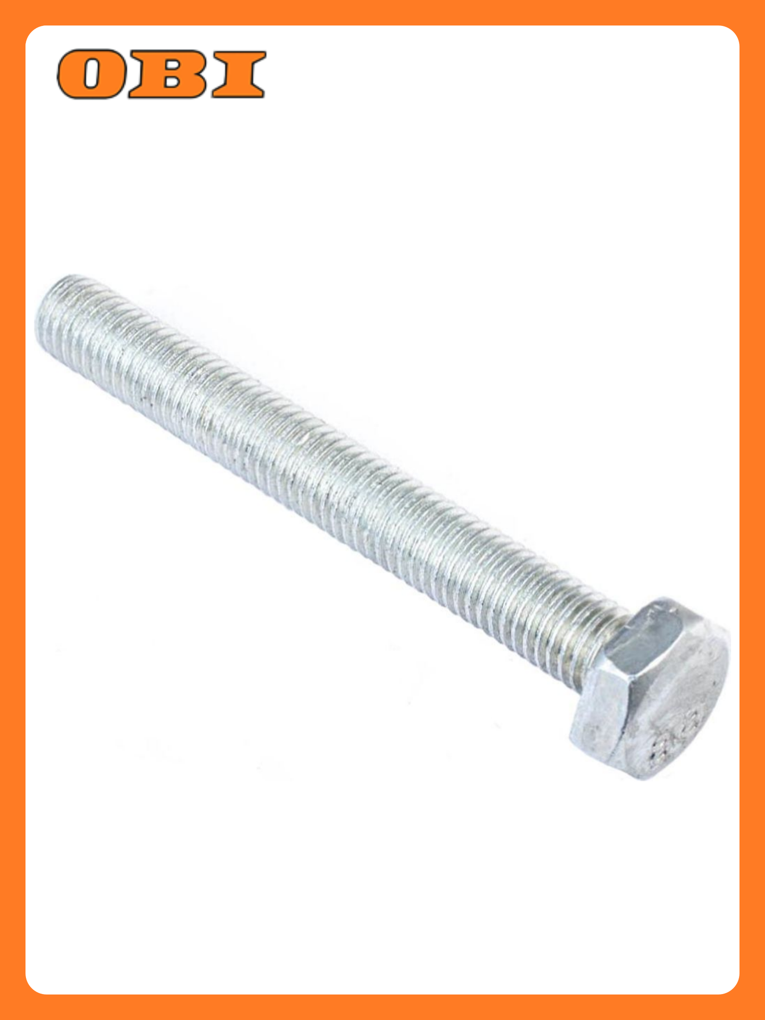 Болт Стройбат DIN 933, шестигранный, оцинкованный, сталь, 2 шт