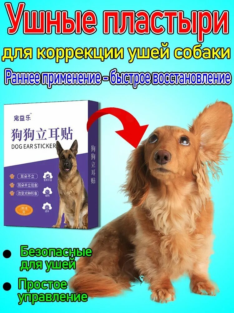 Пластыри для постановки ушей, корректирующие накладки для поднятия ушей у собак безопасные для ушного хряща.