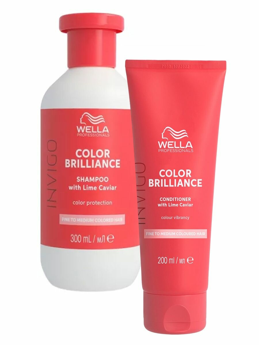 Набор для волос Wella Professionals Invigo Color Brilliance: шампунь 300 мл и бальзам 200 мл для защиты цвета