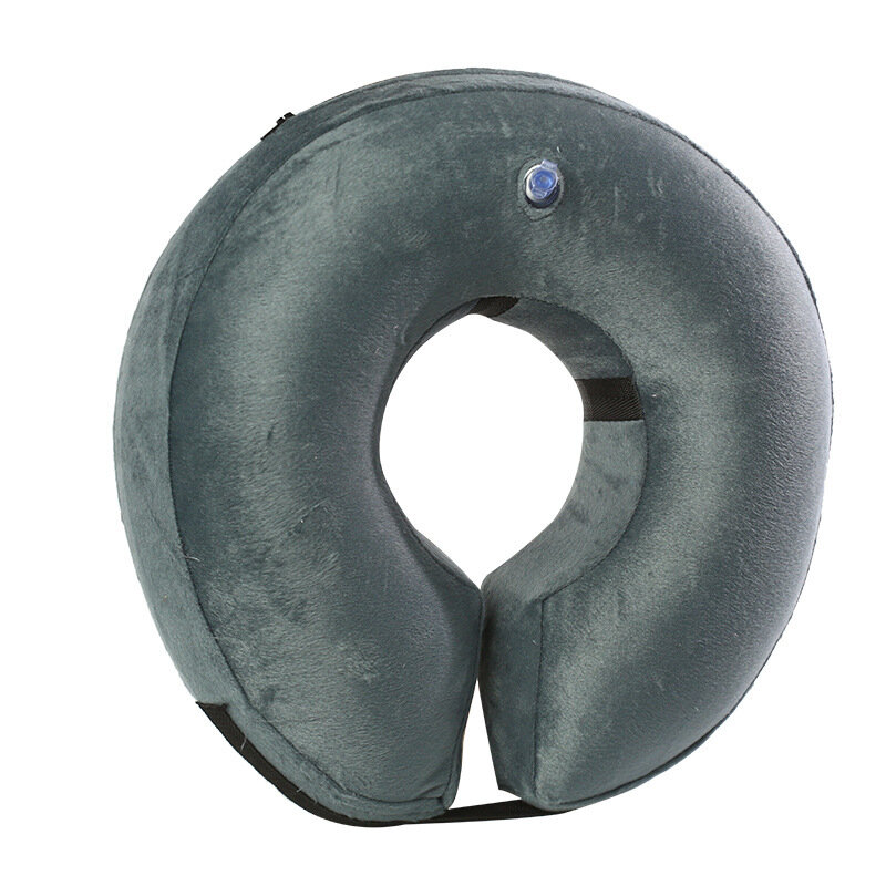 Надувной элизабетанский воротник для кошек и собак, серый размер XS, диаметр шеи 3-4 см, обхват 12-20 см