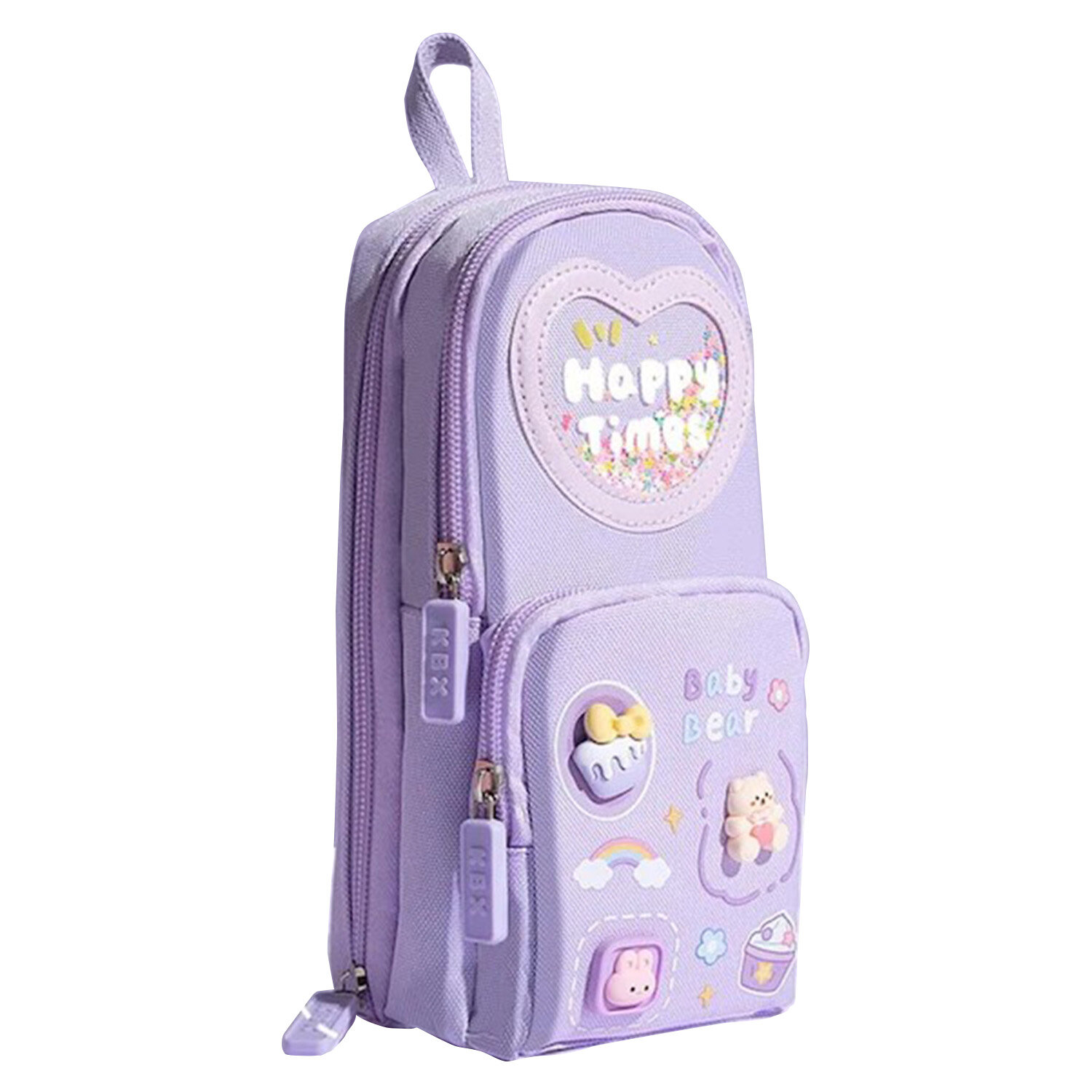 Чехол для карандашей большой вместимости, школьный чехол для карандашей, контейнер для хранения канцелярии с 3 отделениями, зеленый, 1 шт.