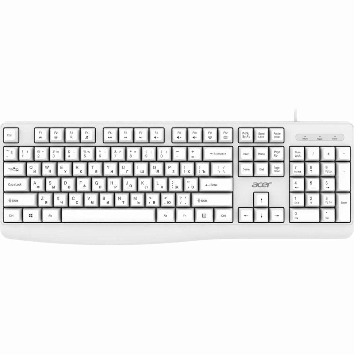 Клавиатура Acer OKW301 белый USB (ZL. KBDCC.01B) (2012567)