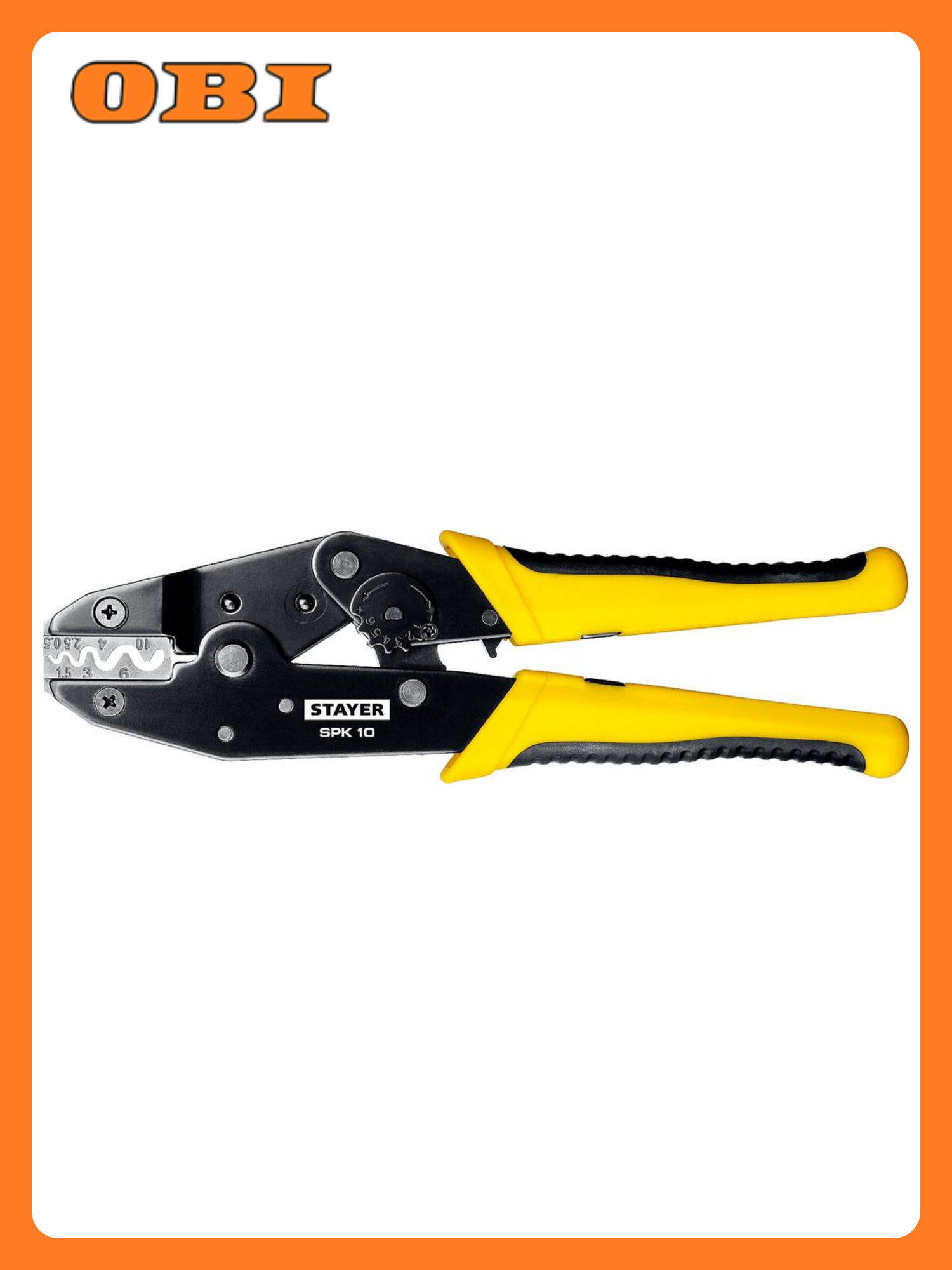 Клещи обжимные STAYER, 0,5-10, 210мм, сталь, пластик, желтые/черные
