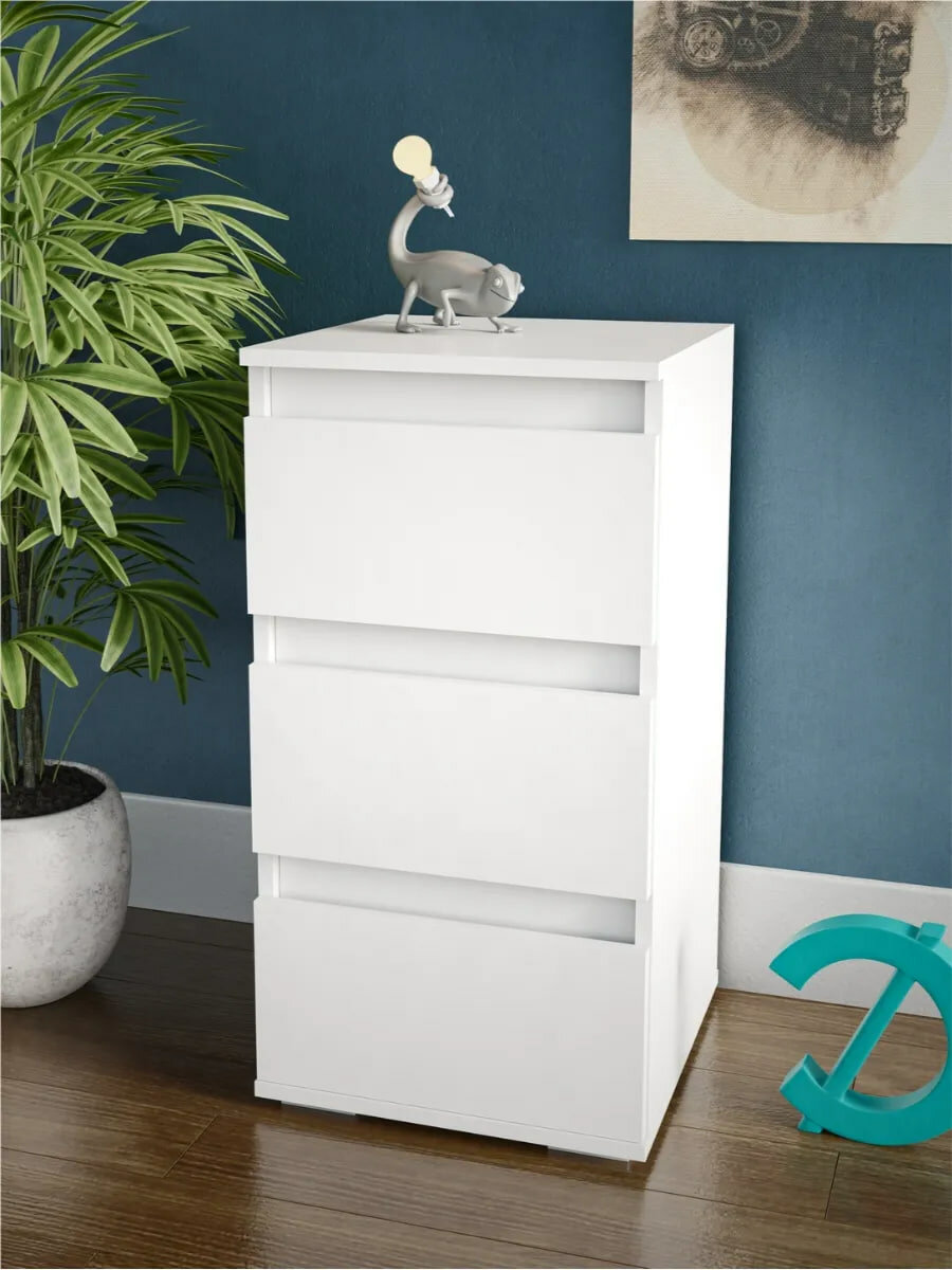 Комод, тумба Сканди 40х40х75 см 3 ящика Белый