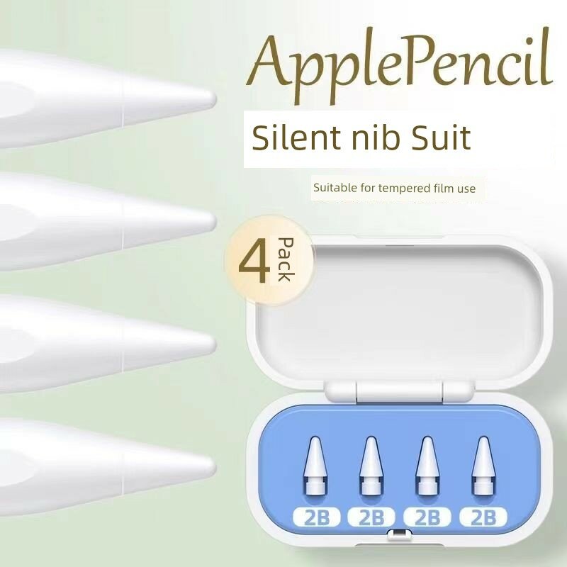 Набор заменяемых стилусов Apple Pencil в тихом режиме - 6 металлических насадок для Pro 1/2/3, низкое шумовое